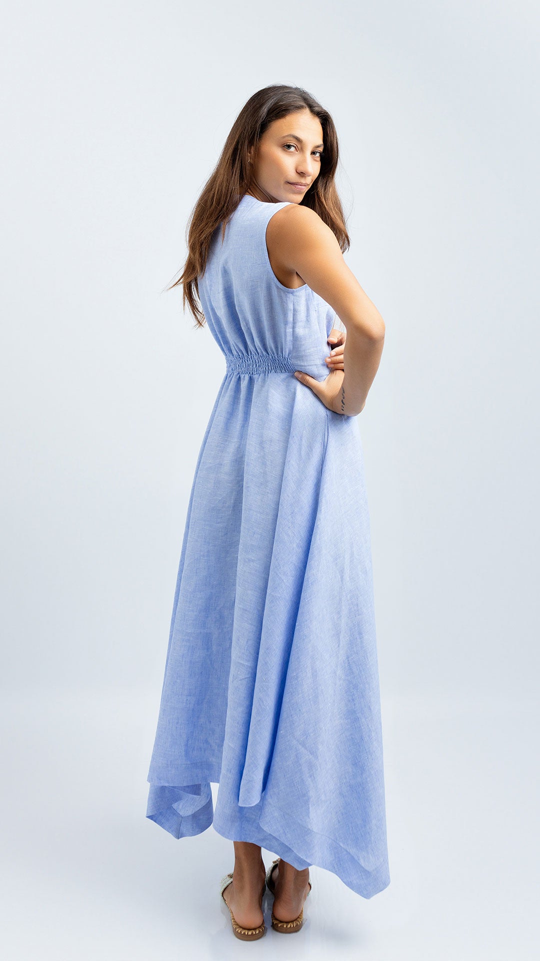 VESTIDO LARGO LINO LISA – Mediterraneo Boutique Italiana